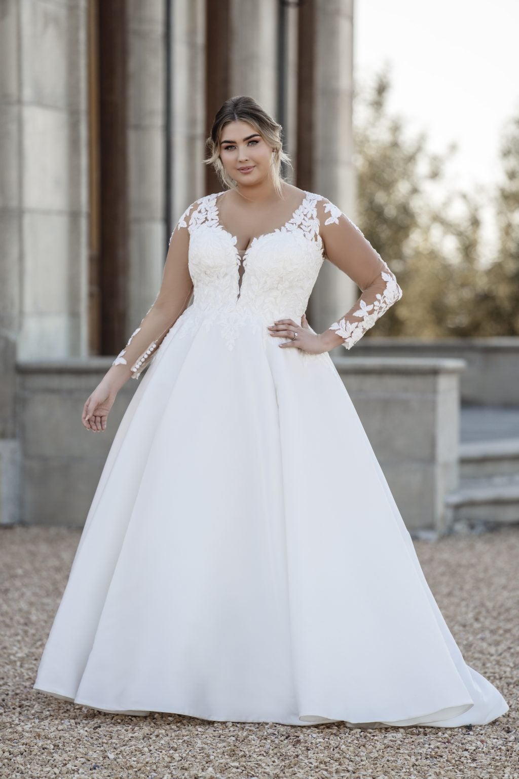 Illusion Long Sleeve Ball Gown | Kleinfeld Bridal