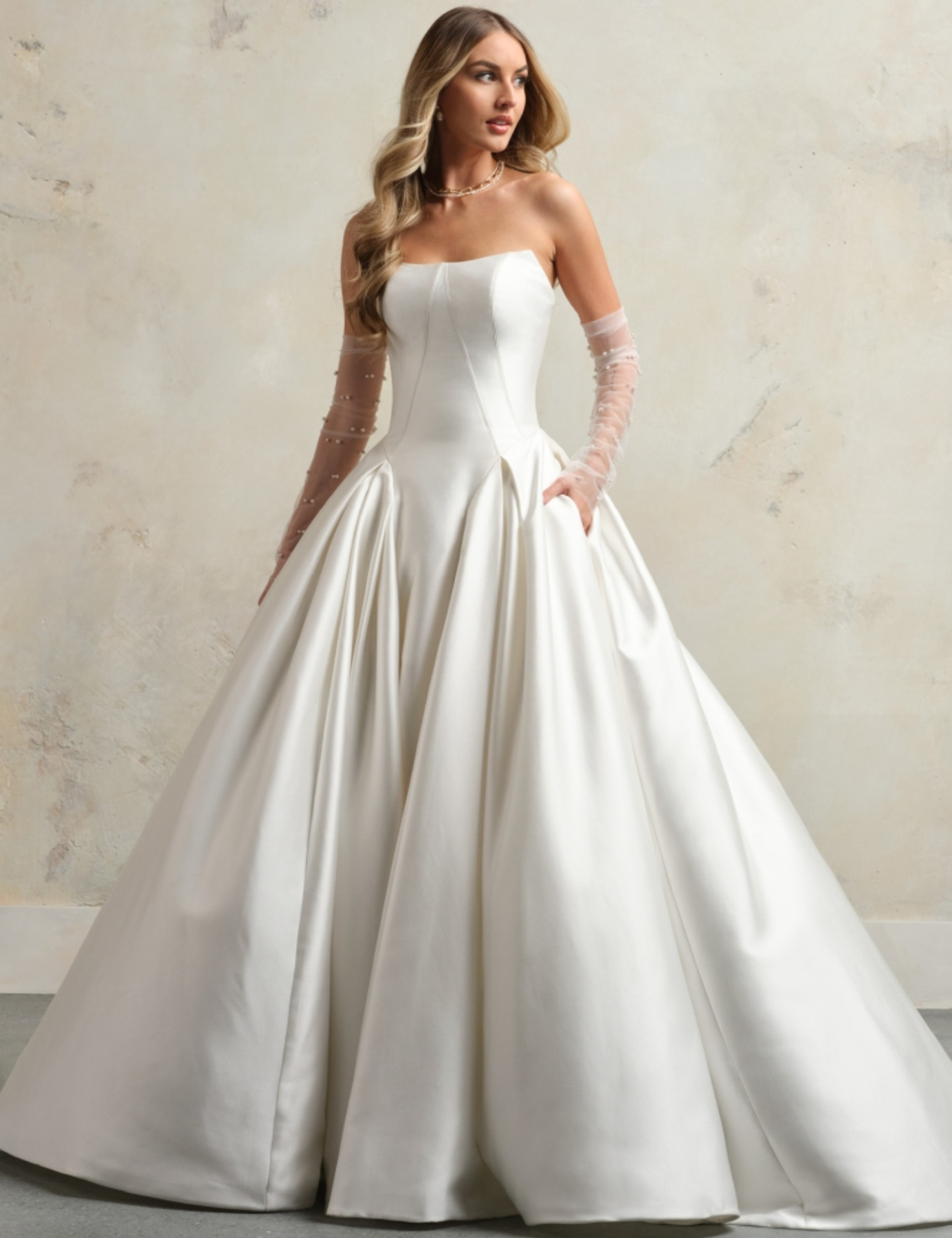 Sleek and Simple Strapless Ball Gown | Kleinfeld Bridal