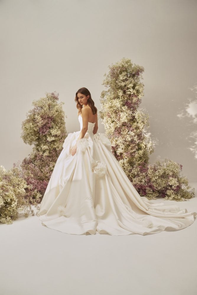 Structural Ball Gown With Rosettes | Kleinfeld Bridal