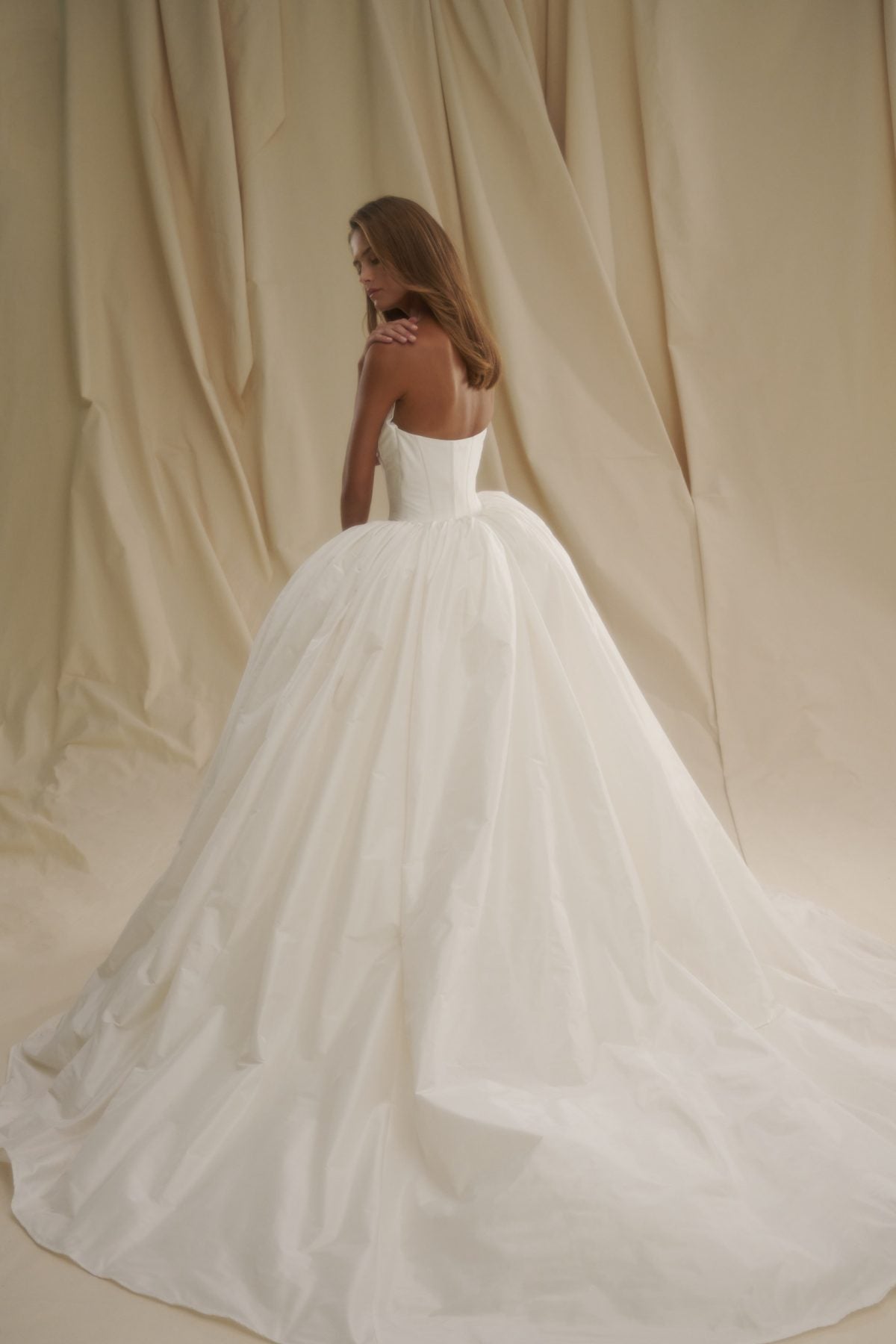 Chic Cat-Eye Basque-Waist Ball Gown | Kleinfeld Bridal