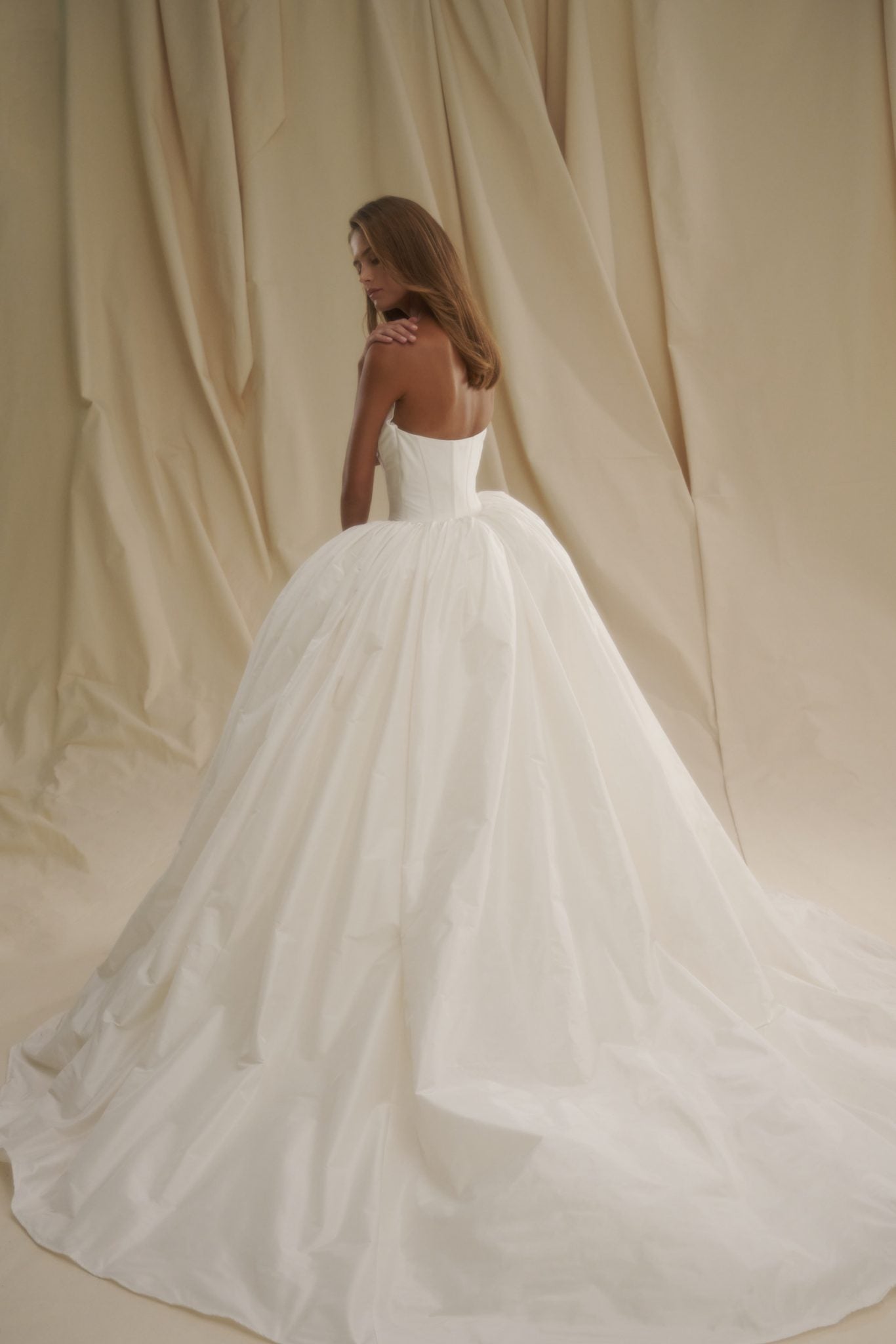 Chic Cat-Eye Basque-Waist Ball Gown | Kleinfeld Bridal