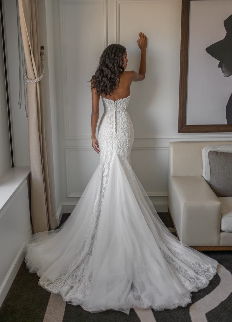 Beaded Striking Fit-and-Flare Dress | Kleinfeld Bridal