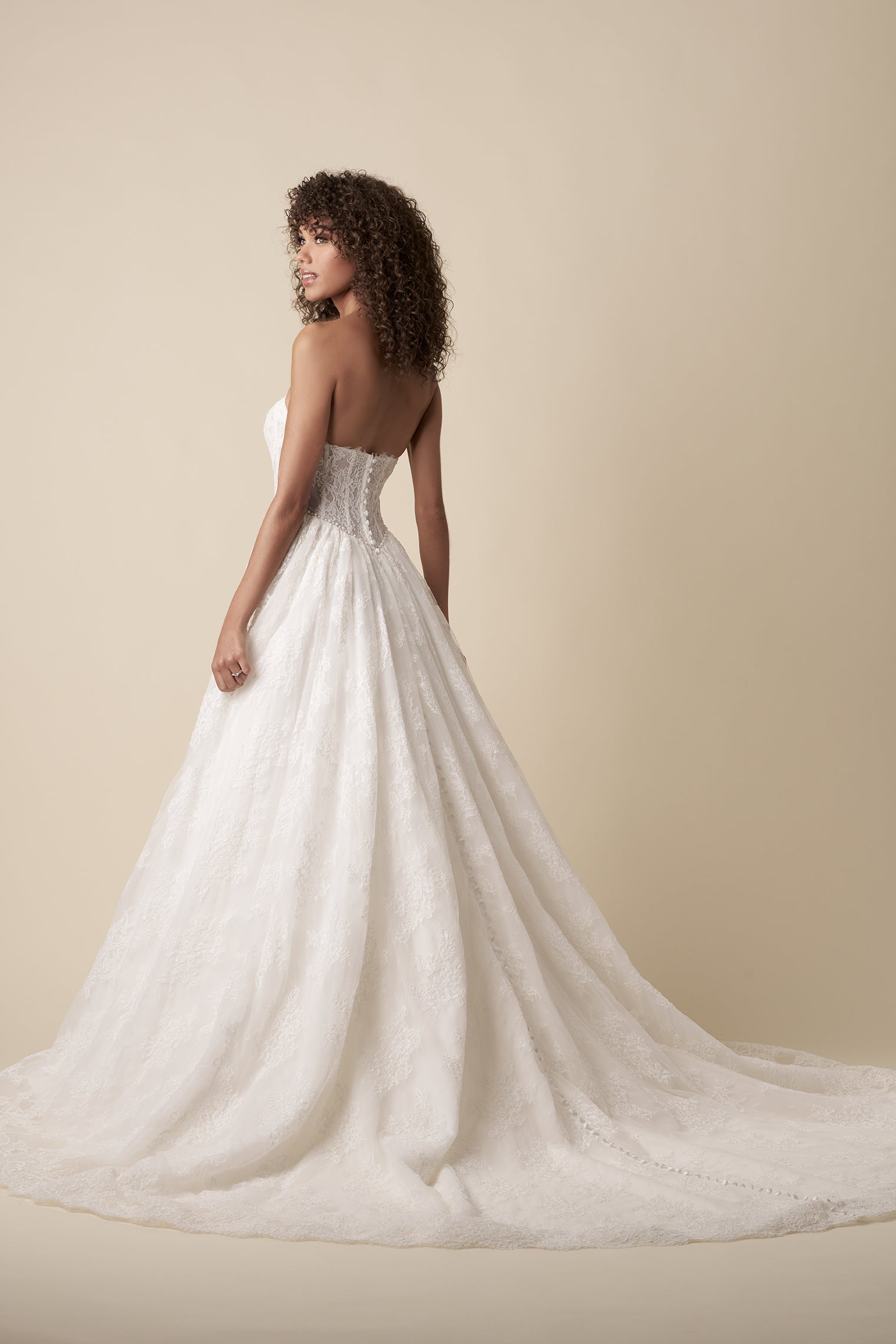 Lace Pearl Corset Basque-Waist A-Line | Kleinfeld Bridal