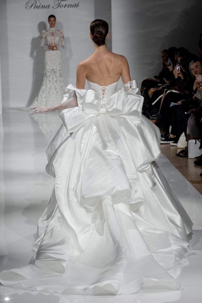 Chic Basque-Waist Satin Ball Gown | Kleinfeld Bridal