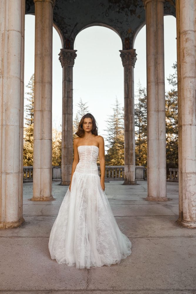 Modern Drop-Waist A-Line Wedding Dress | Kleinfeld Bridal