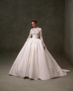 Long Sleeve Lace Ball Gown Silk Skirt | Kleinfeld Bridal