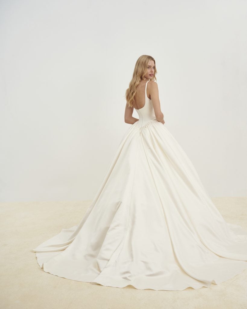 Timeless Basque-Waist Satin Ball Gown | Kleinfeld Bridal