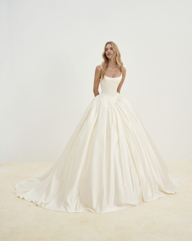 Timeless Basque-Waist Satin Ball Gown | Kleinfeld Bridal