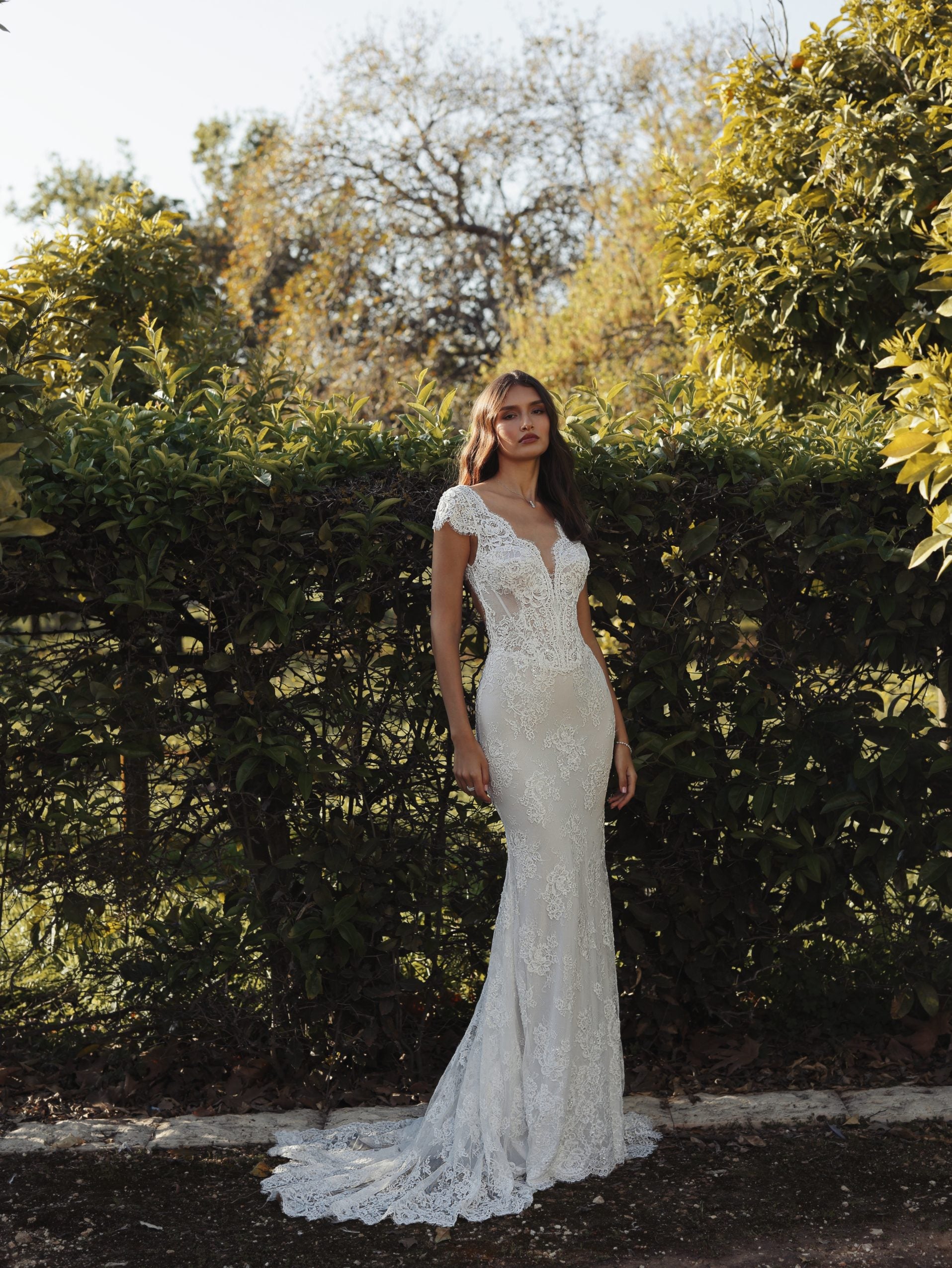 Beaded cap sleeve wedding dress 60 photos - Vianawedding.com