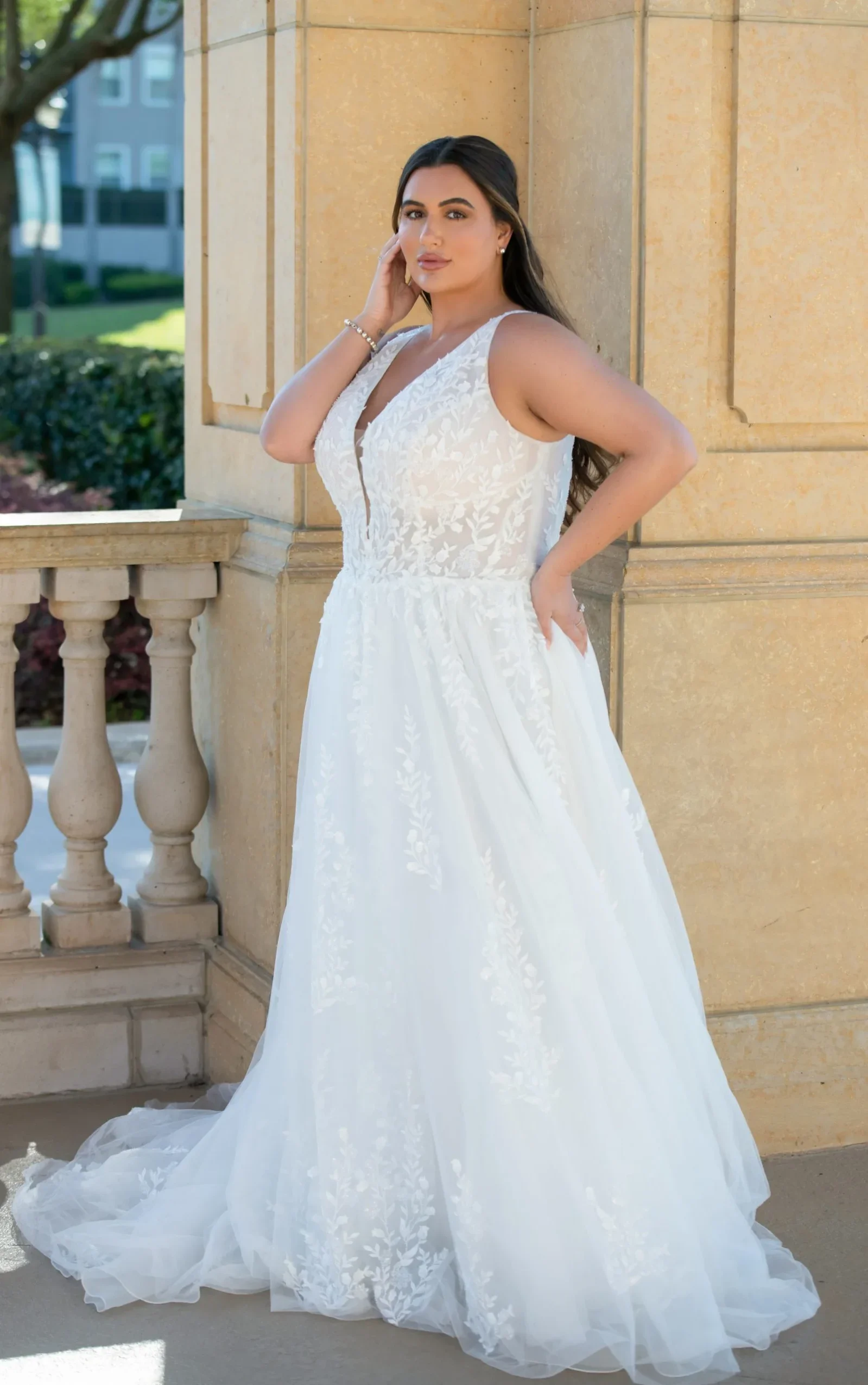 Plus-Size Boho Tulle A-Line Wedding Dress With Open Back | Kleinfeld Bridal