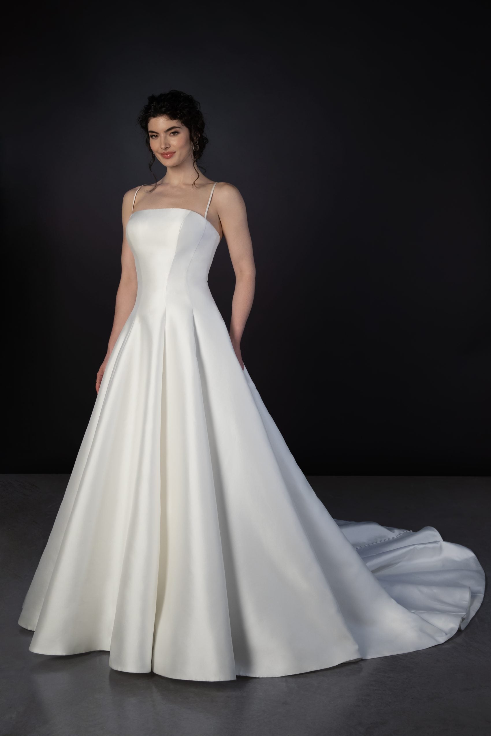 Classic And Elegant Silk A-Line Wedding Dress With Detachable Topper ...