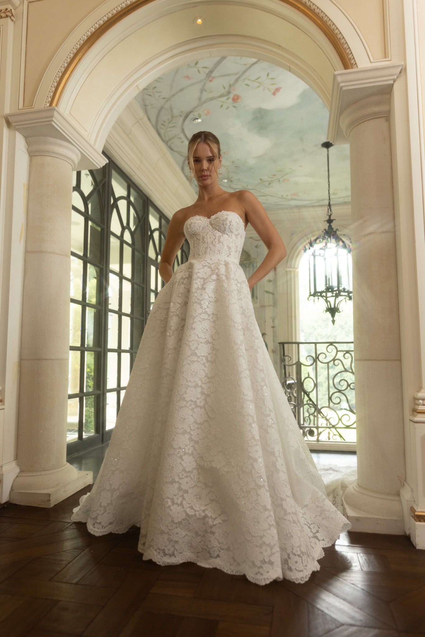 Romantic And Sparkly Floral Lace Ball Gown | Kleinfeld Bridal