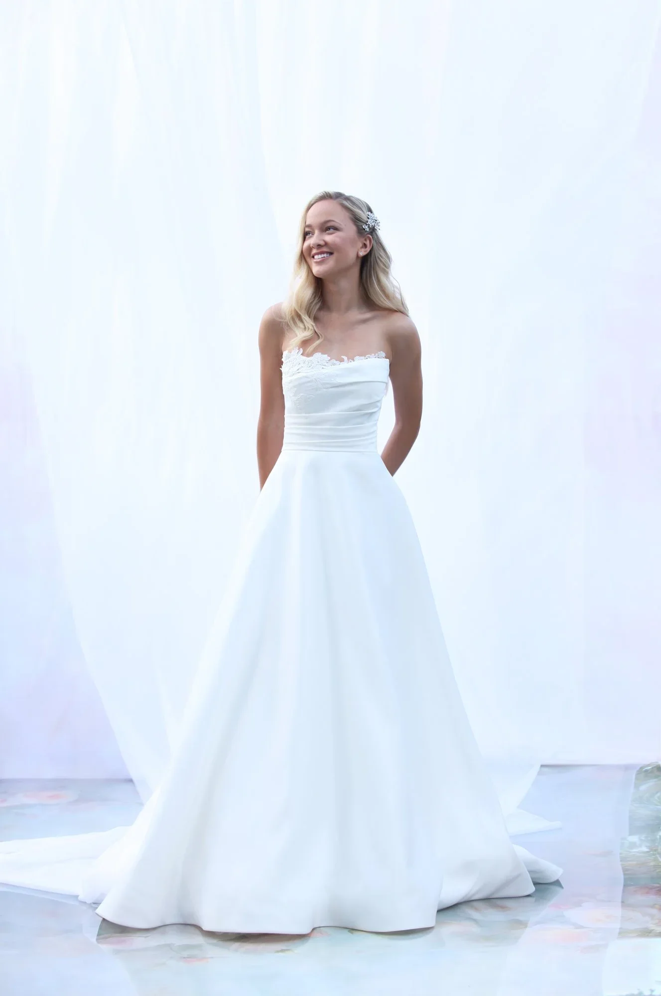 Plus-Size Romantic Satin A-Line Wedding Dress With Lace Details And ...